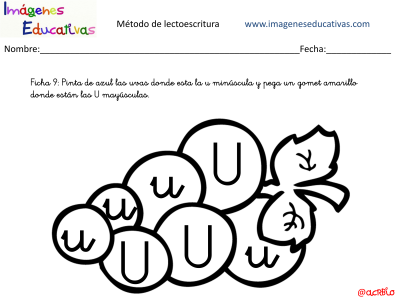 Método de Lectoescritura: Letra u por Imagenes educativas