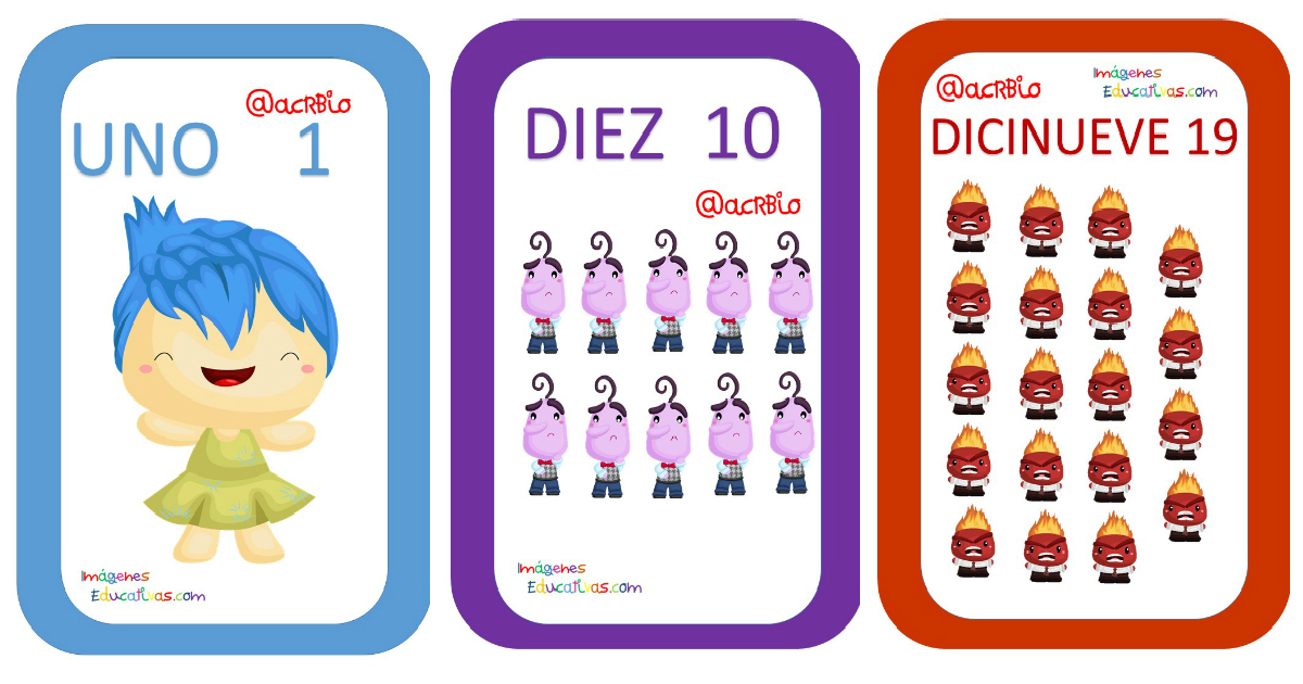 Tarjetas de Números Inside Out 1-20 Portada - Imagenes Educativas