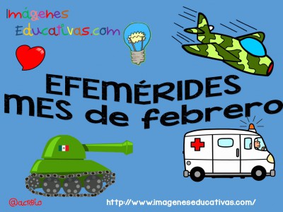 Efemérides de Febrero, fondo lunares - Imagenes Educativas