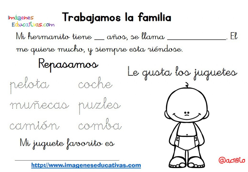 Super Cuadernillo de lectoescritura sobre la familia -Orientacion Andujar