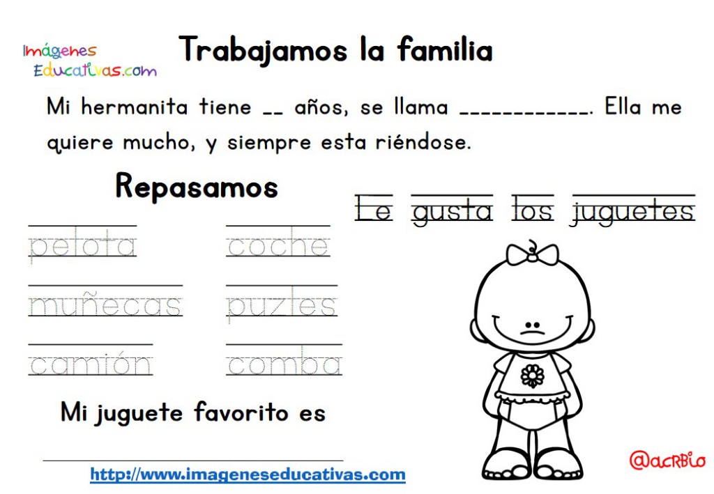 Super Cuadernillo de lectoescritura sobre la familia -Orientacion Andujar