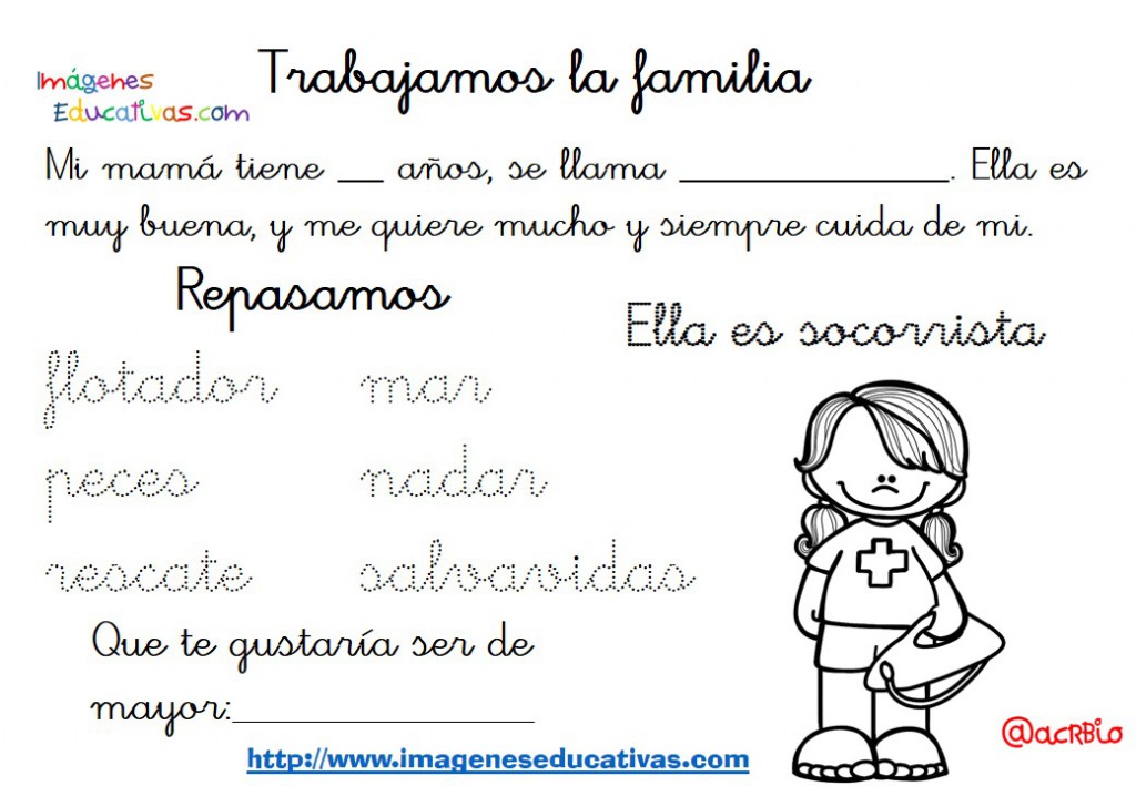 Super Cuadernillo de lectoescritura sobre la familia -Orientacion Andujar