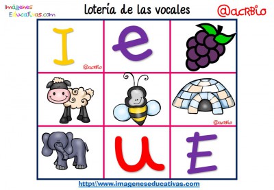 Lotería Bingo de las vocales, una idea genial - Imagenes Educativas