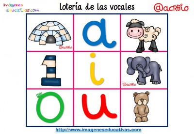 Lotería Bingo de las vocales, una idea genial - Imagenes Educativas