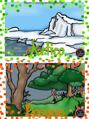 Tarjetas de animales de zoológico Y hábitats