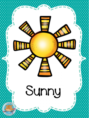 Carteles sobre el clima en inglés y español. A color y en blanco en ...