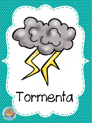 Carteles sobre el clima en inglés y español. A color y en blanco en ...