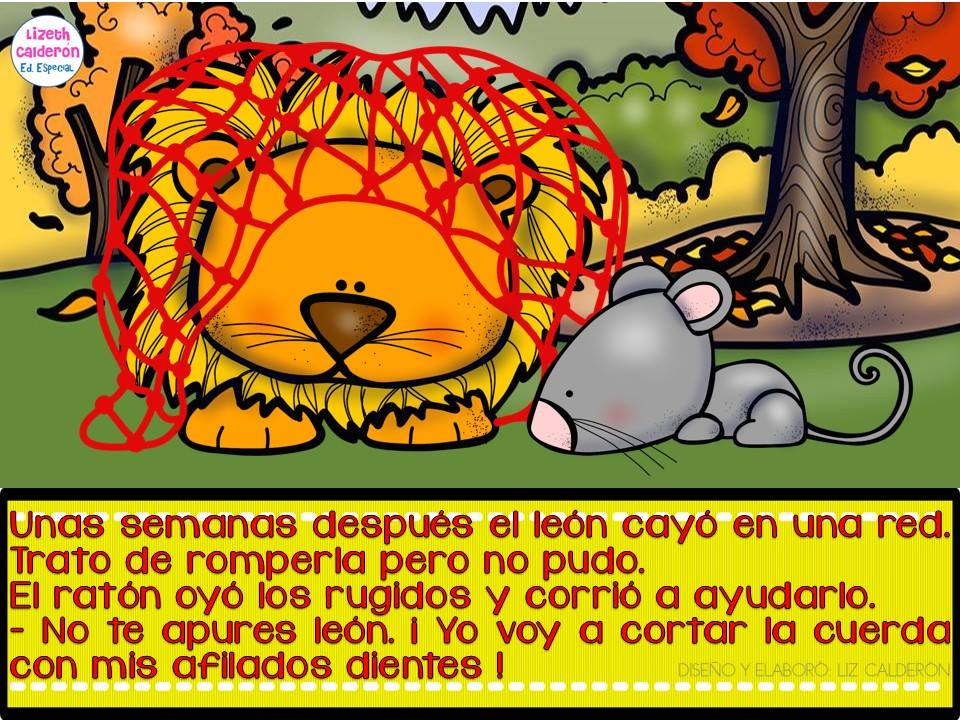 Fábula el león y el ratón (4) - Imagenes Educativas