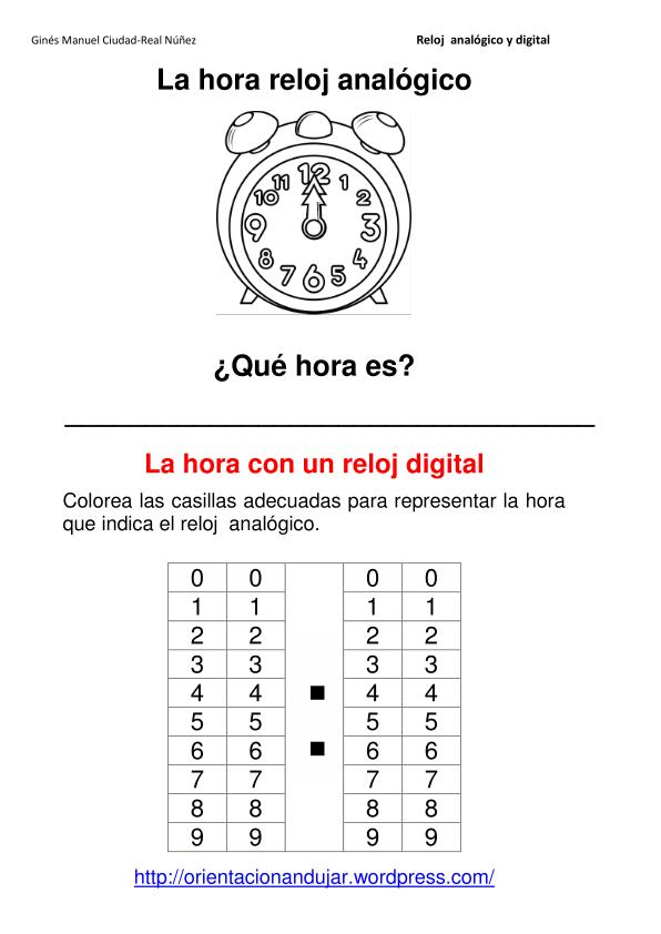 Nuevas fichas originales para trabajar las horas con relojes analógicos ...
