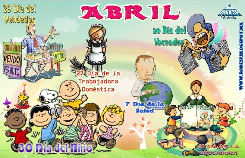 Nuevo diseño de las efemérides del mes de abril Educación Primaria - alnigo