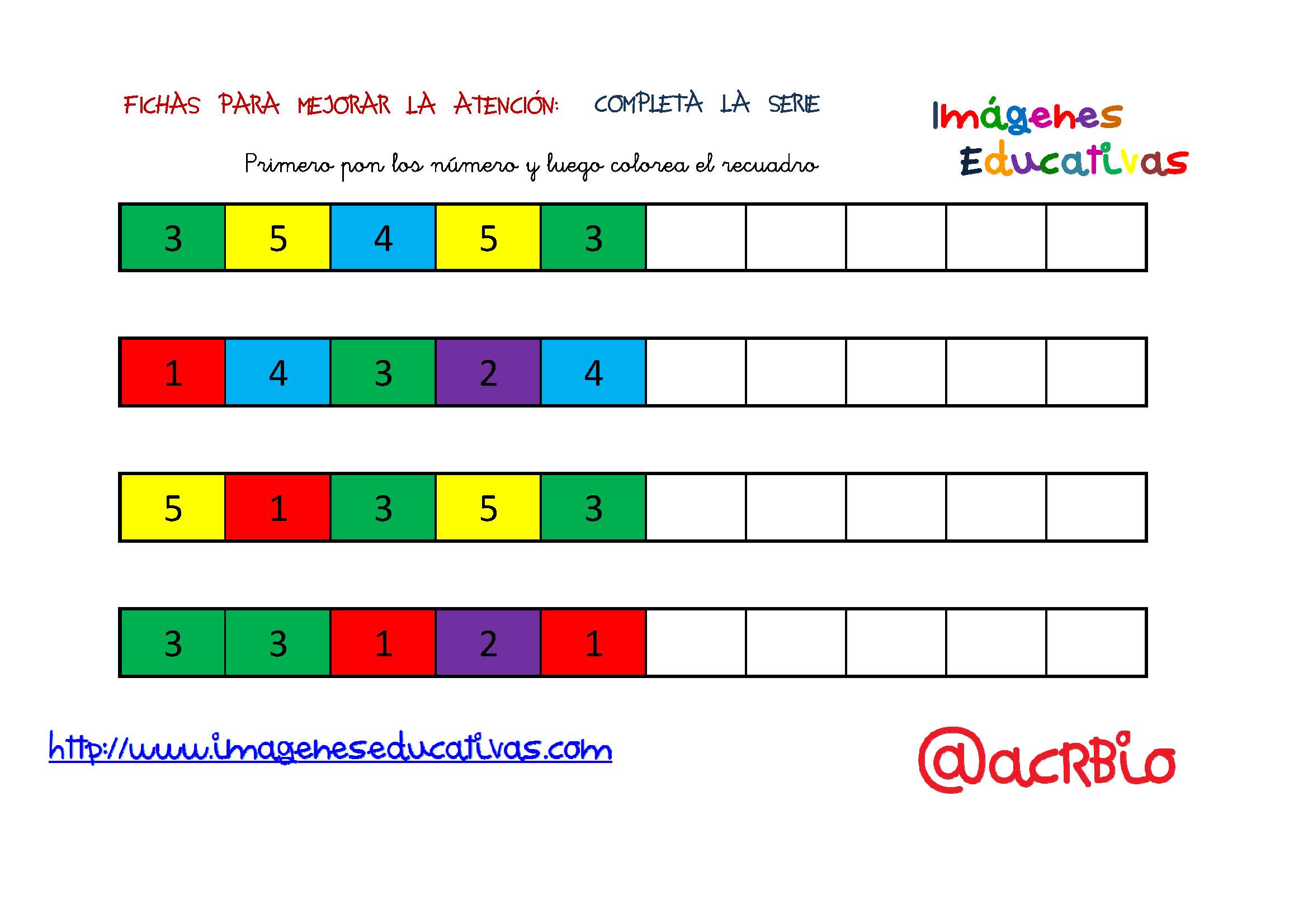 SERIES NUMÉRICAS CON COLORES 1-5 (2) - Imagenes Educativas