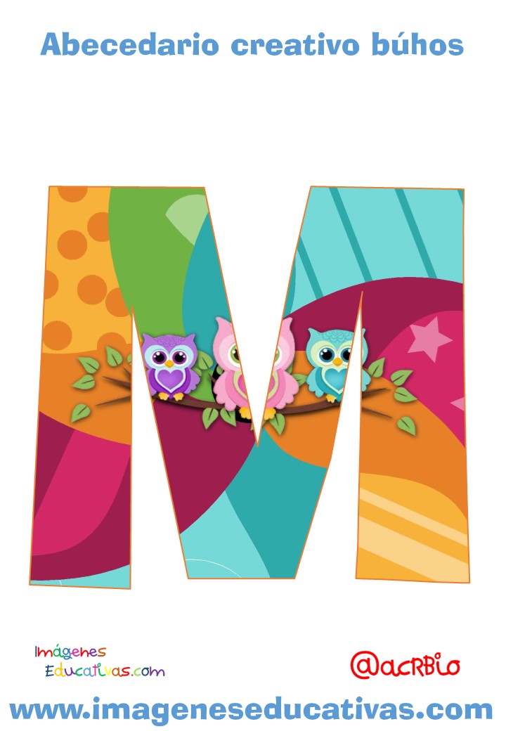 Abecedario creativo Búhos (13) - Imagenes Educativas