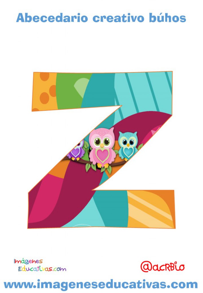 Abecedario creativo Búhos (27) - Imagenes Educativas