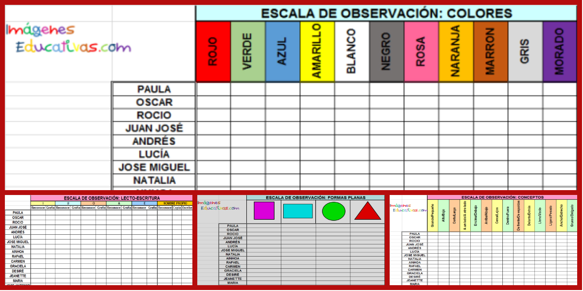 Evaluación inicial Infantil 3 4 y 5 años. Cuadernillos + hoja de ...