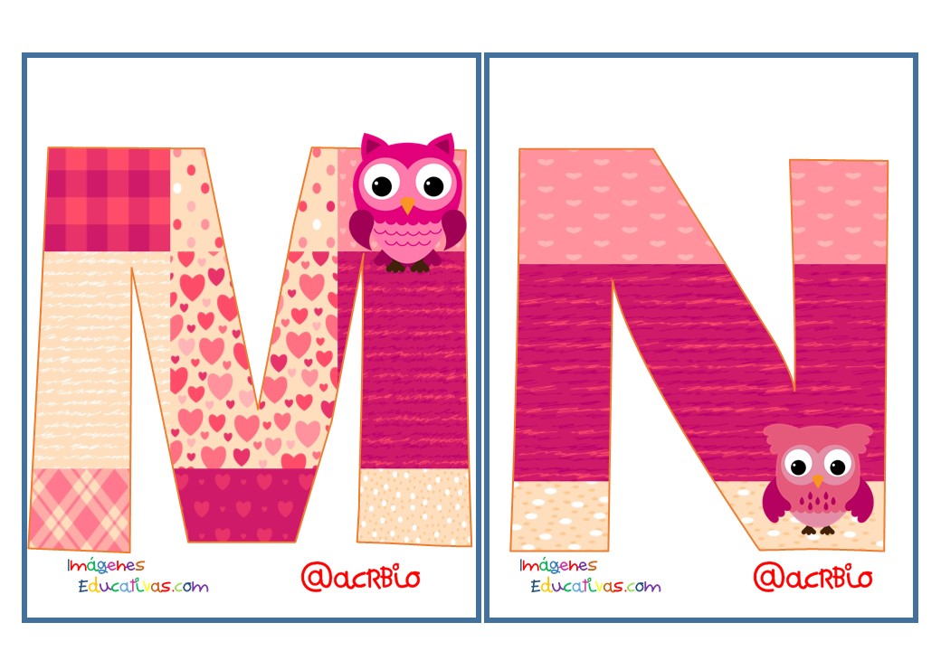 Abecedario búhos (7) - Imagenes Educativas