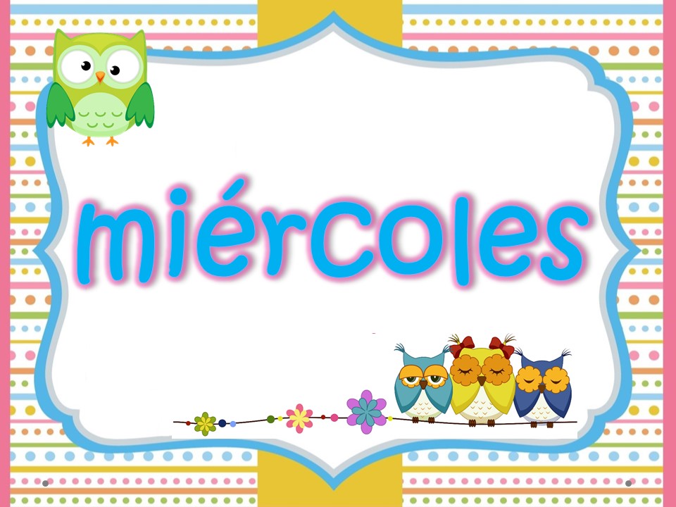 Días de la semana Motivo Búhos (4) - Imagenes Educativas