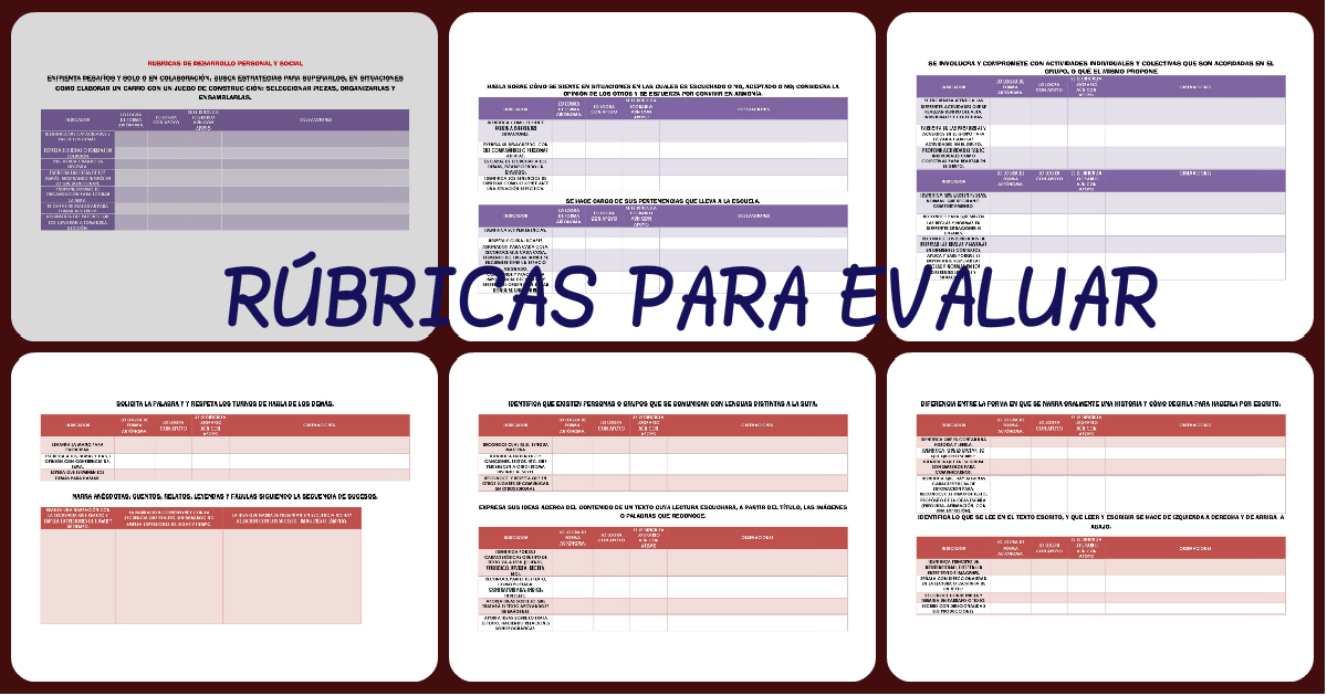 RUBRICAS DE LENGUAJE Y COMUNICACIÓN PORTADA - Imagenes Educativas