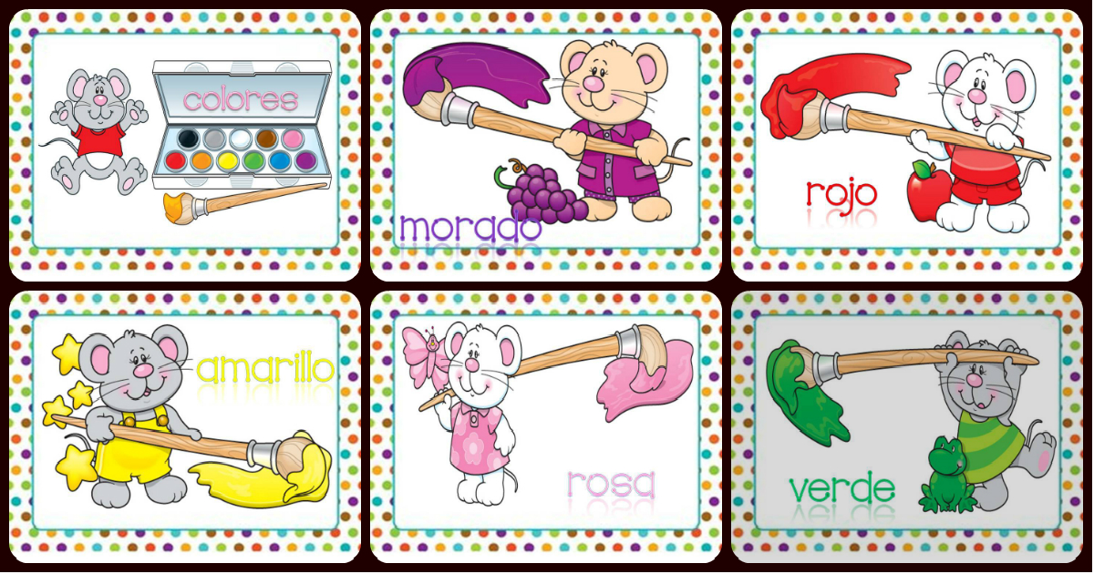 Tarjetas aprendemos los colores con el ratón Colorín. - Imagenes Educativas
