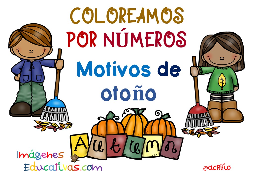 Coloreamos por números con motivos de otoño (1) - Imagenes Educativas