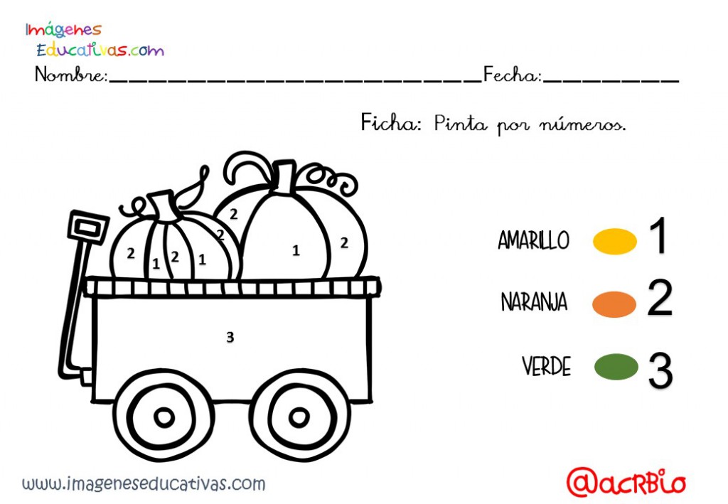Coloreamos por números con motivos de otoño - Imagenes Educativas
