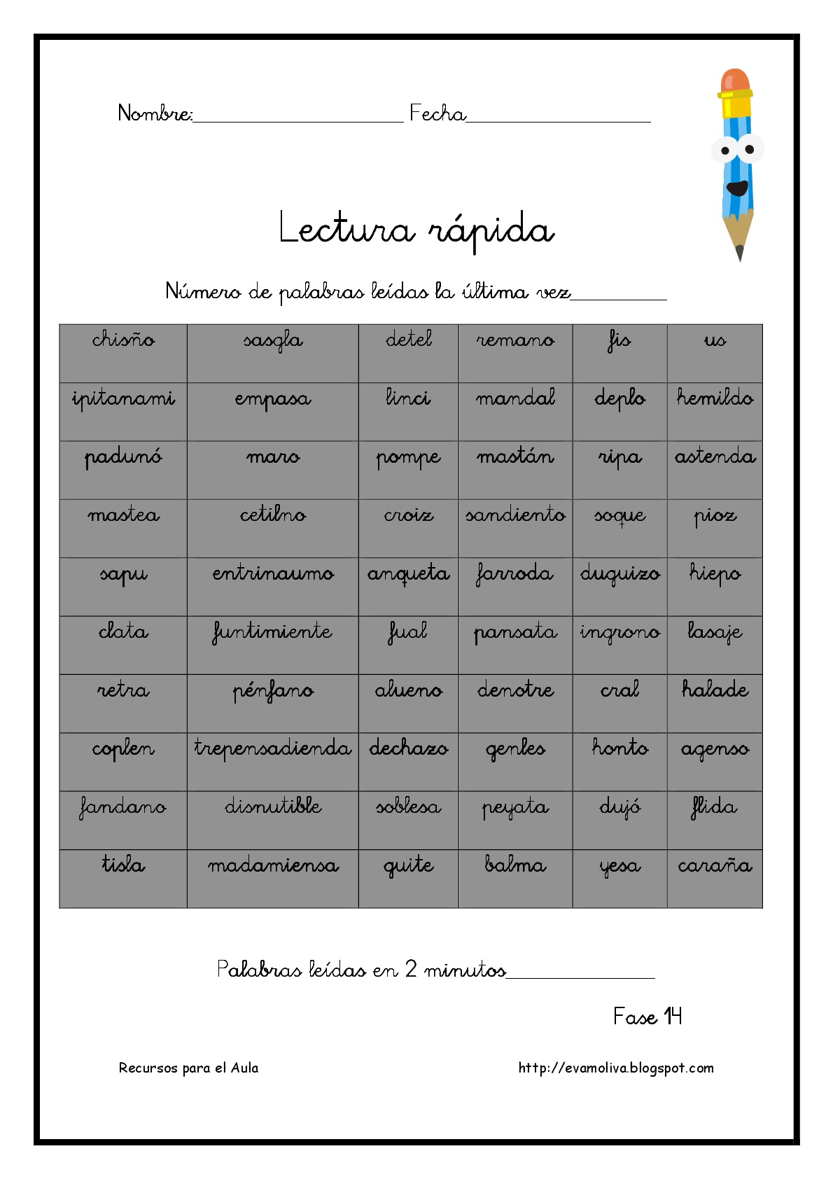 Completo de Cuadernillo. Lectura Rápida en 2 minutos - Imagenes Educativas