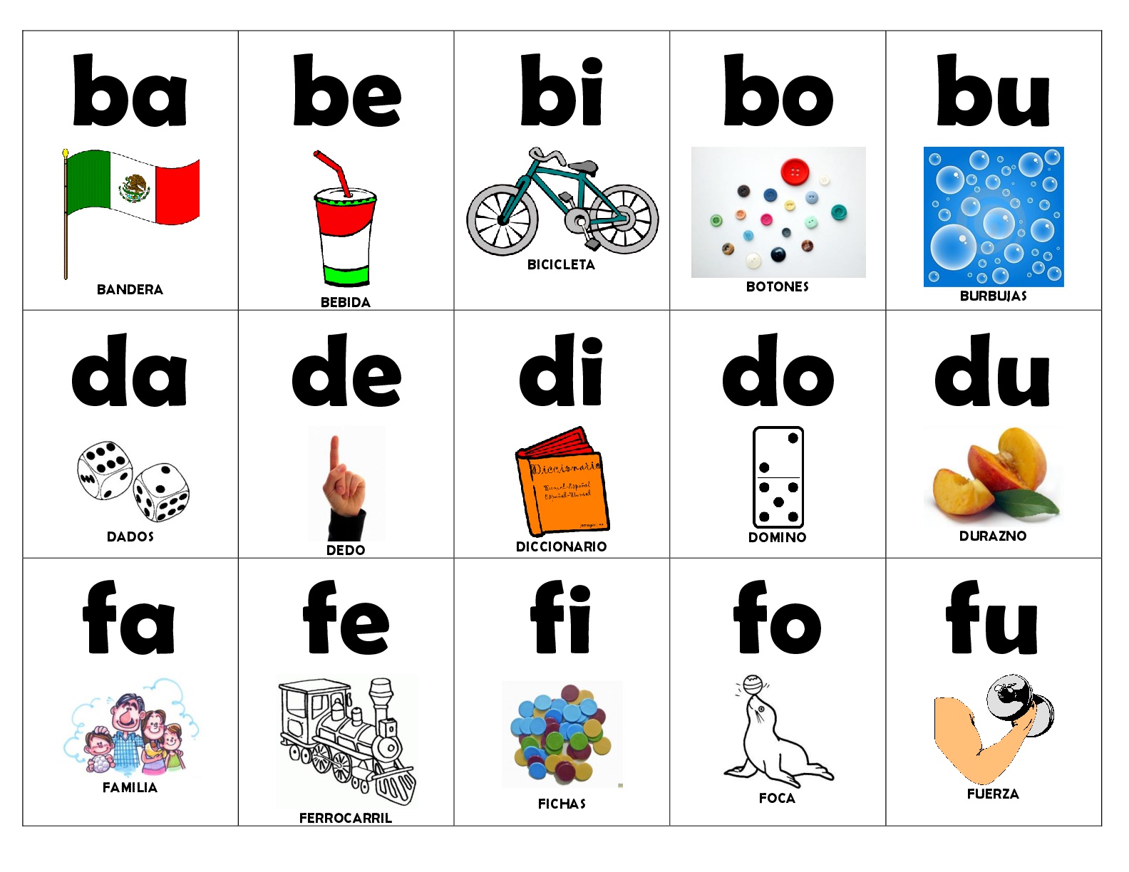 Silabas Da De Di Do Du