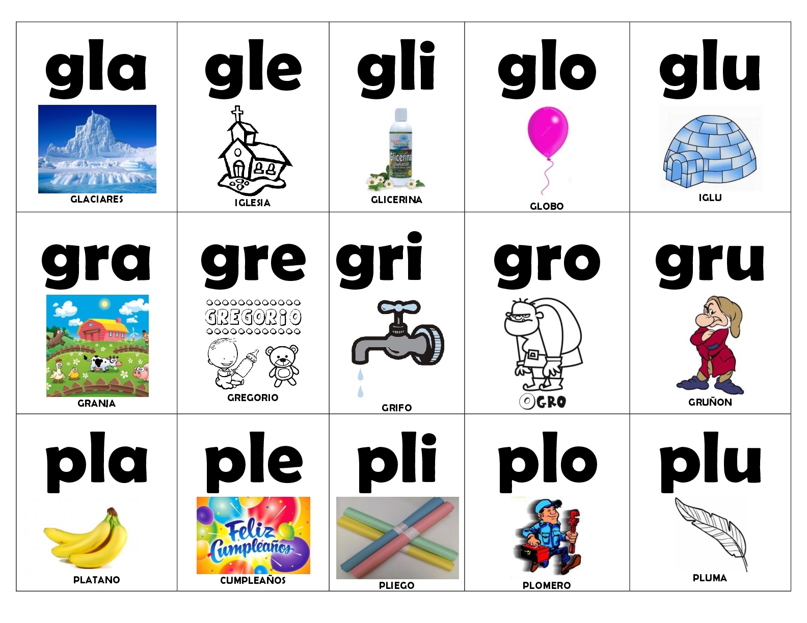 Tarjetas sílabas 2 (12) - Imagenes Educativas