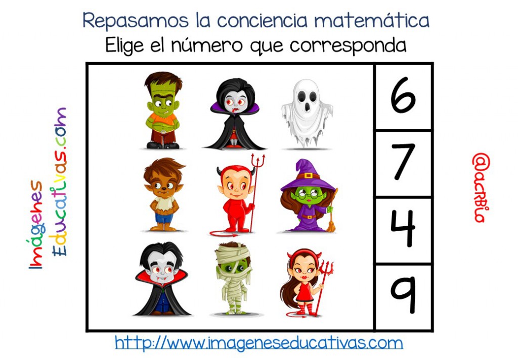Conciencia matemática, números del 1 al 10 "HALLOWEEN" - Imagenes ...