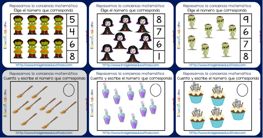 Conciencia matemática, números del 1 al 10 "HALLOWEEN" - Imagenes ...
