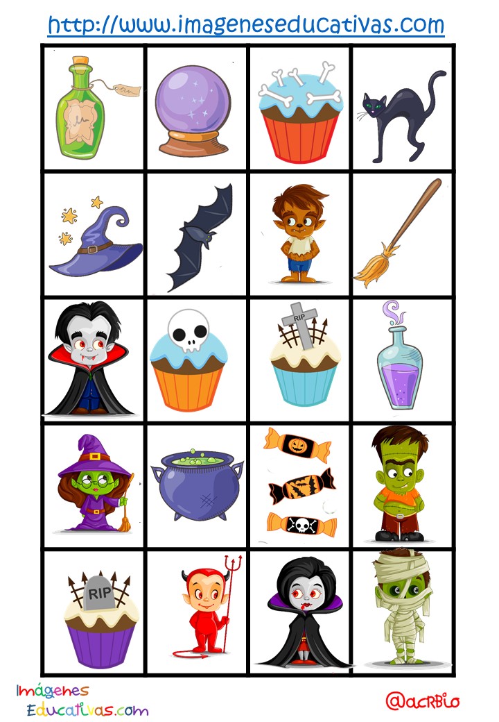 Lotería-Bingo de HALLOWEEN (15) - Imagenes Educativas