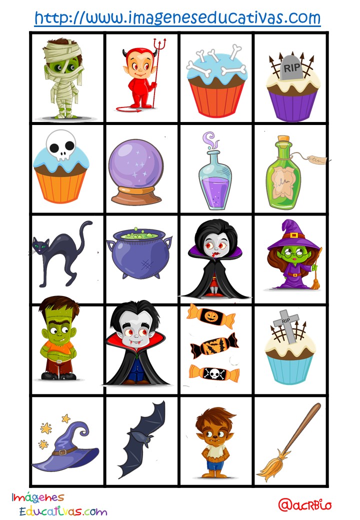 Lotería-Bingo de HALLOWEEN (17) - Imagenes Educativas