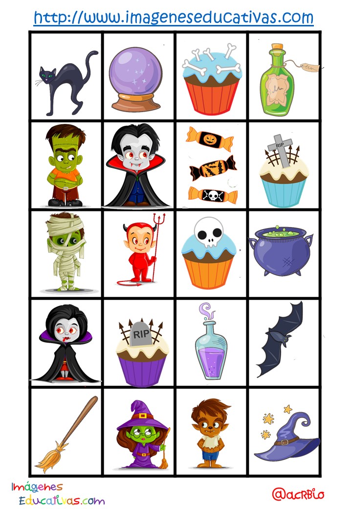 Lotería-Bingo de HALLOWEEN (8) - Imagenes Educativas