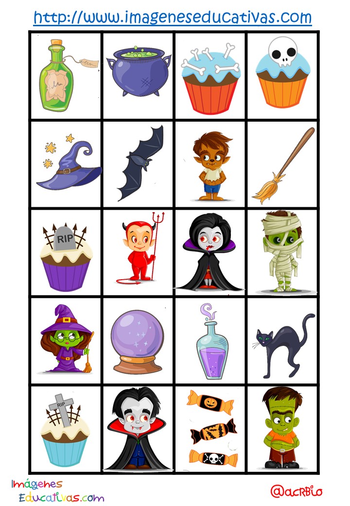 Lotería-Bingo de HALLOWEEN (9) - Imagenes Educativas