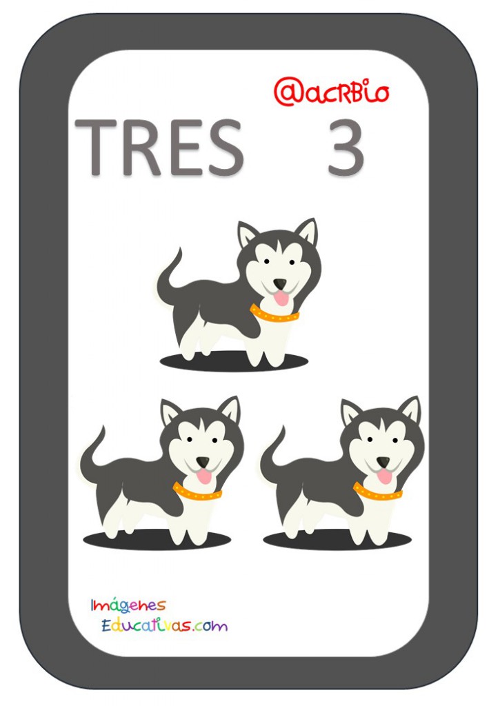 Tarjetas Números Perritos Imagenes Educativas (3) - Imagenes Educativas