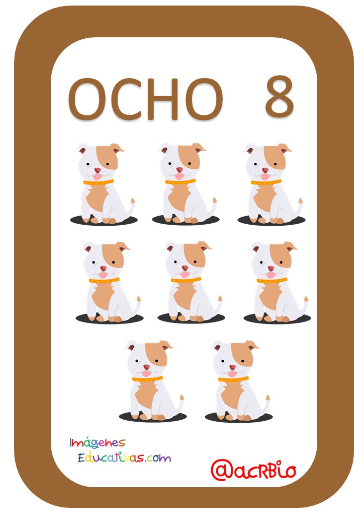 Tarjetas Números Perritos Imagenes Educativas (8) - Imagenes Educativas