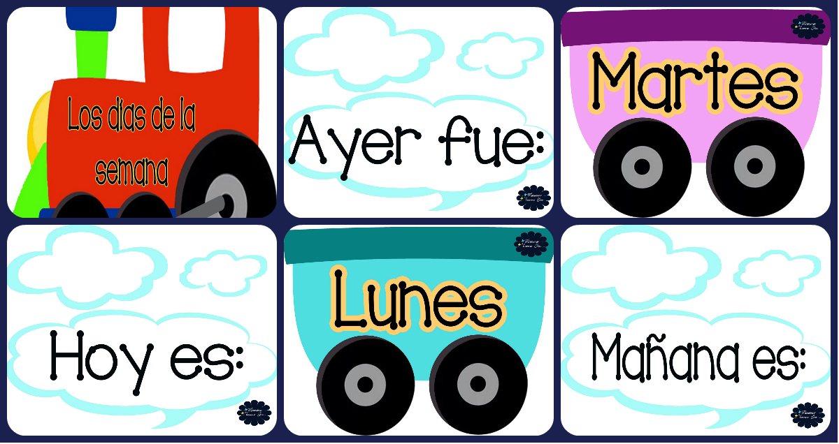 Tren de los días de la semana, gran formato ideal para decorar tu clase ...