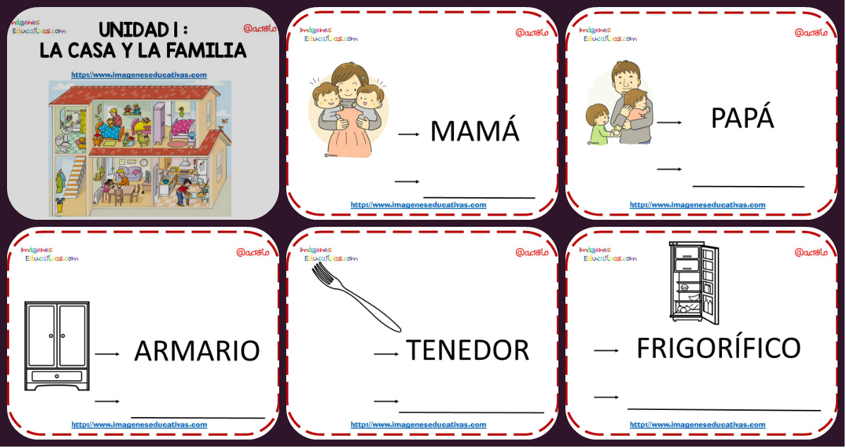 Vocabulario Temático centro de interés casa y familia Portada ...