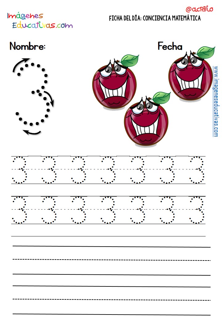 Fichas para trabajar los números (3) - Imagenes Educativas