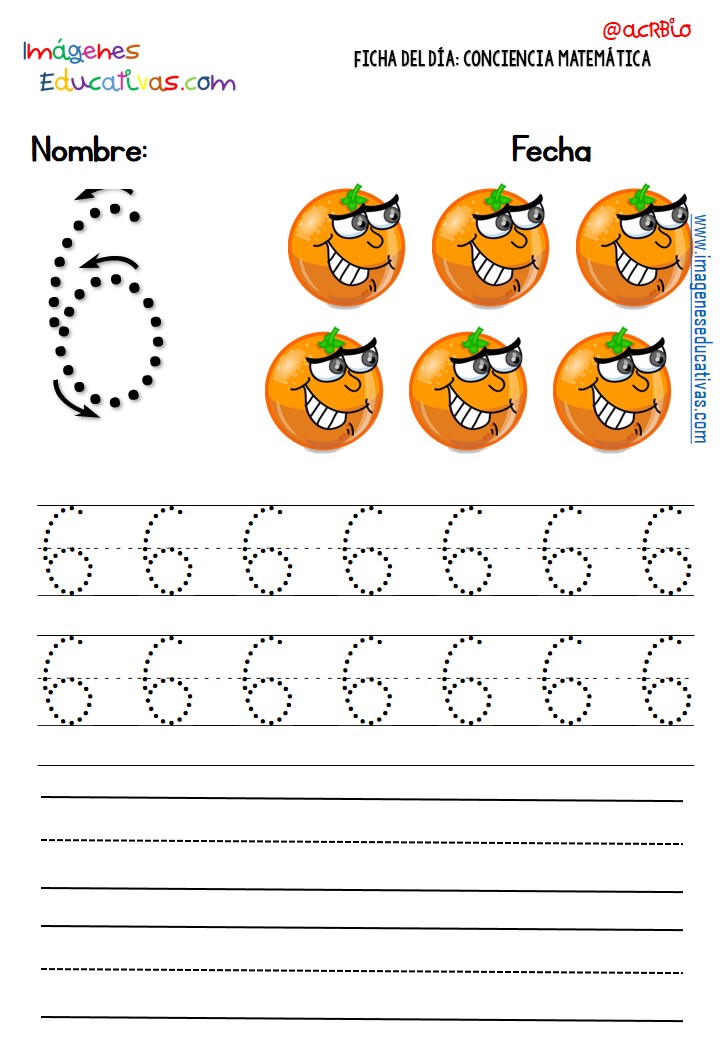 Fichas para trabajar los números (6) - Imagenes Educativas