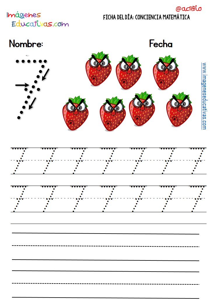 Fichas para trabajar los números (7) - Imagenes Educativas