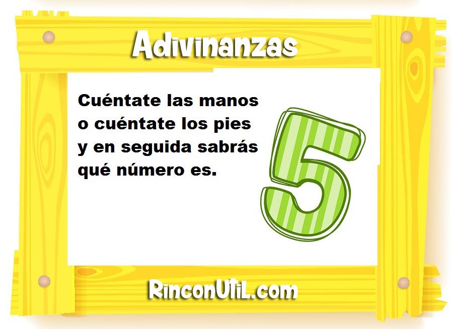 Adivinanzas de los Números (5) - Imagenes Educativas