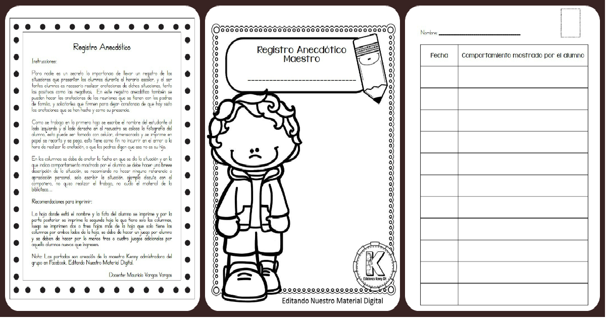 Registro de anécdotas y situaciones - Imagenes Educativas