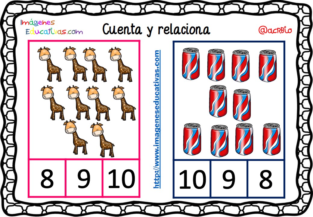 Fichas para aprender a contar (7) - Imagenes Educativas