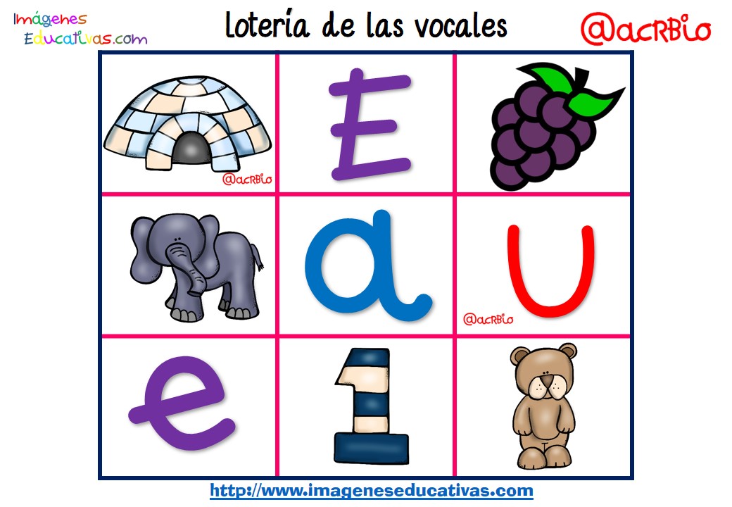 Lotería Bingo de las vocales (15) - Imagenes Educativas