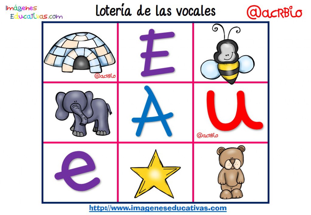 Lotería Bingo de las vocales, una idea genial - Imagenes Educativas