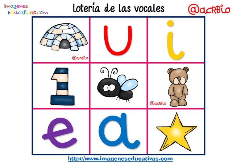Lotería Bingo de las vocales, una idea genial - Imagenes Educativas