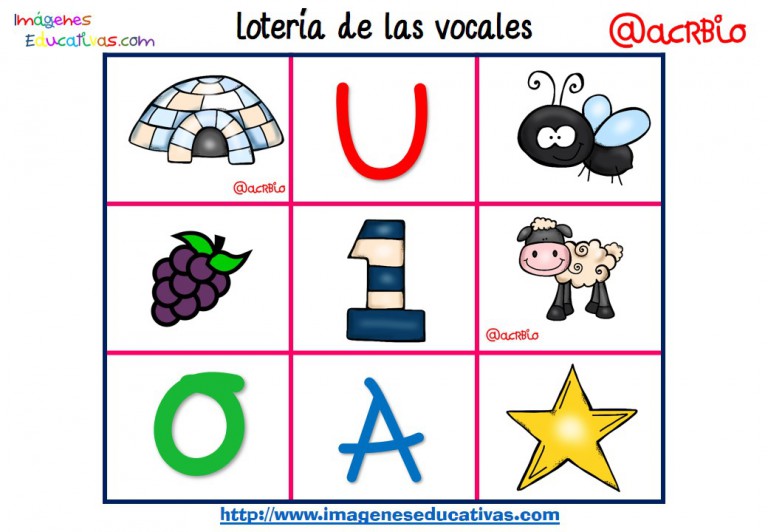 Lotería Bingo de las vocales, una idea genial - Imagenes Educativas