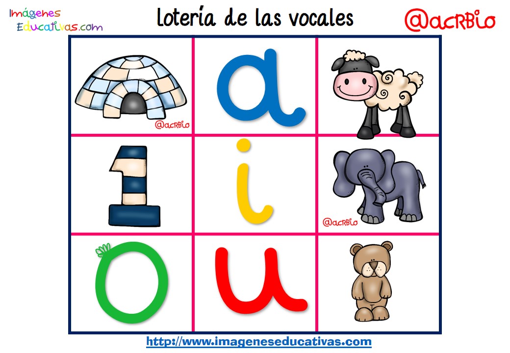Lotería Bingo de las vocales (8) - Imagenes Educativas