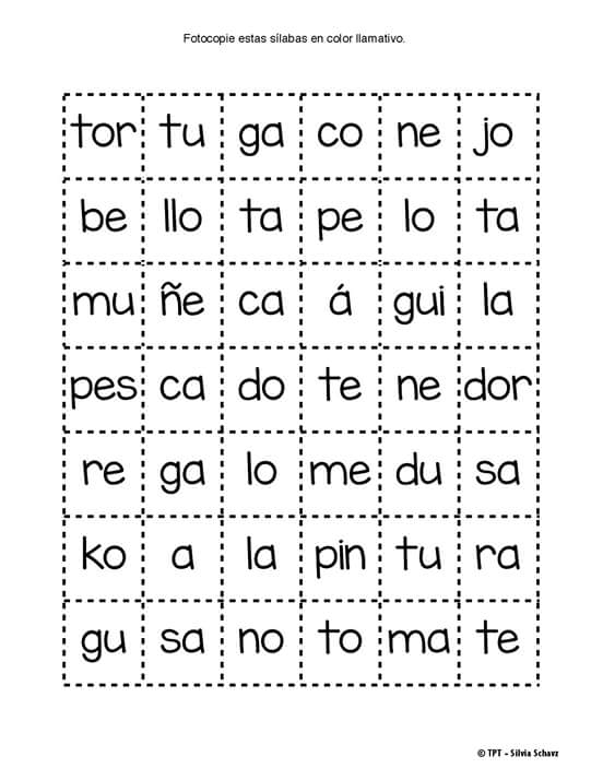 Librito de palabras tres sílabas (5) - Imagenes Educativas