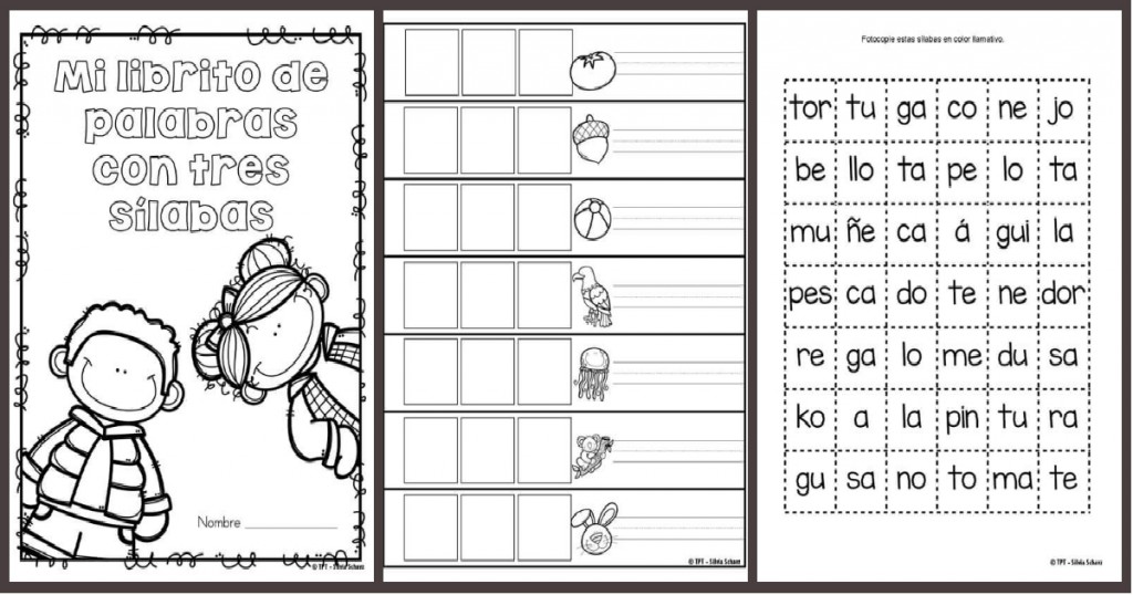 Librito de palabras tres sílabas PORTADA - Imagenes Educativas